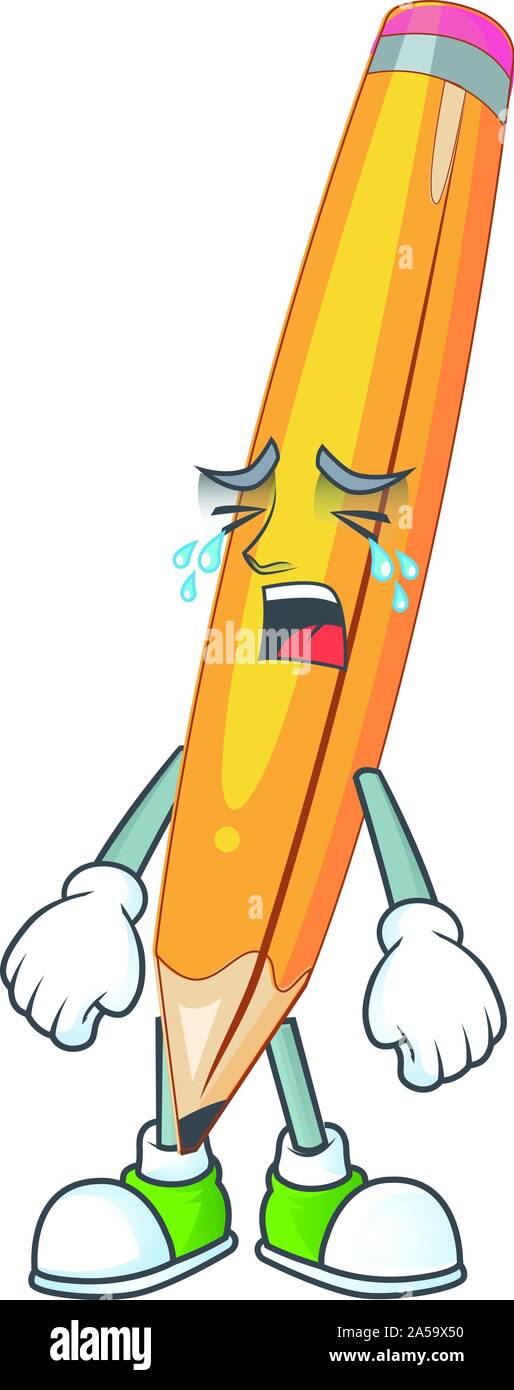 Crying pencil stationery for in elementary school Stock Vector Image ...