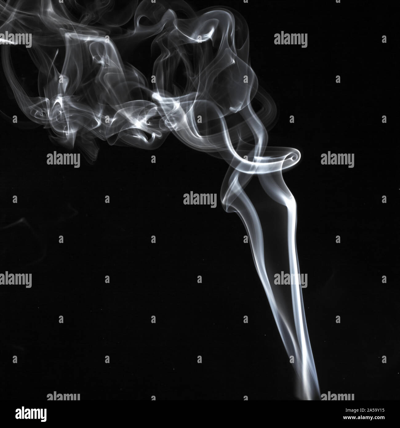 Abstract white smoke swirls pattern over the black background Stock ...