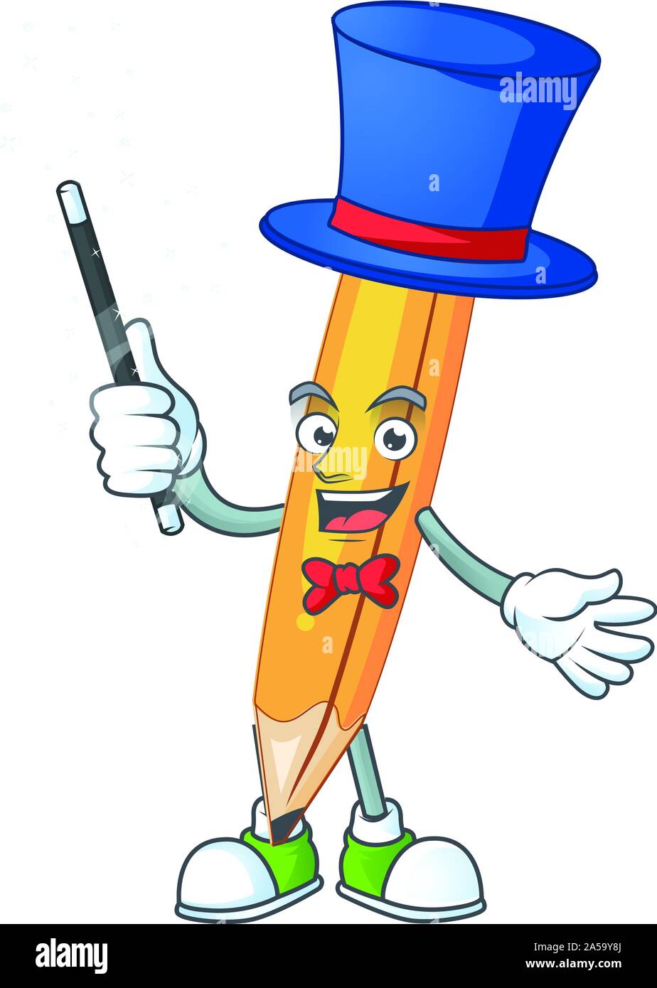 Magician pencil isolated on a white background Stock Vector Image & Art ...