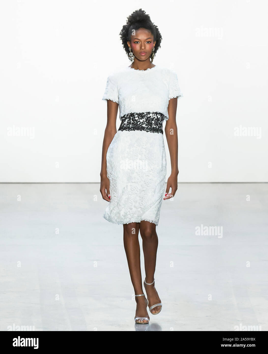 New York, NY - Sept 05, 2019: Angela Garten walks the runway at the ...