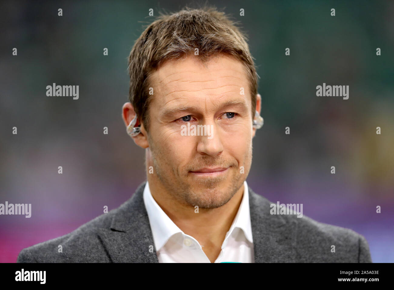 ITV Sport commentator Jonny Wilkinson during the 2019 Rugby World Cup ...