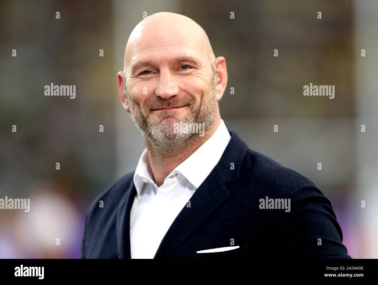 ITV Sport commentator Lawrence Dallaglio during the 2019 Rugby World ...