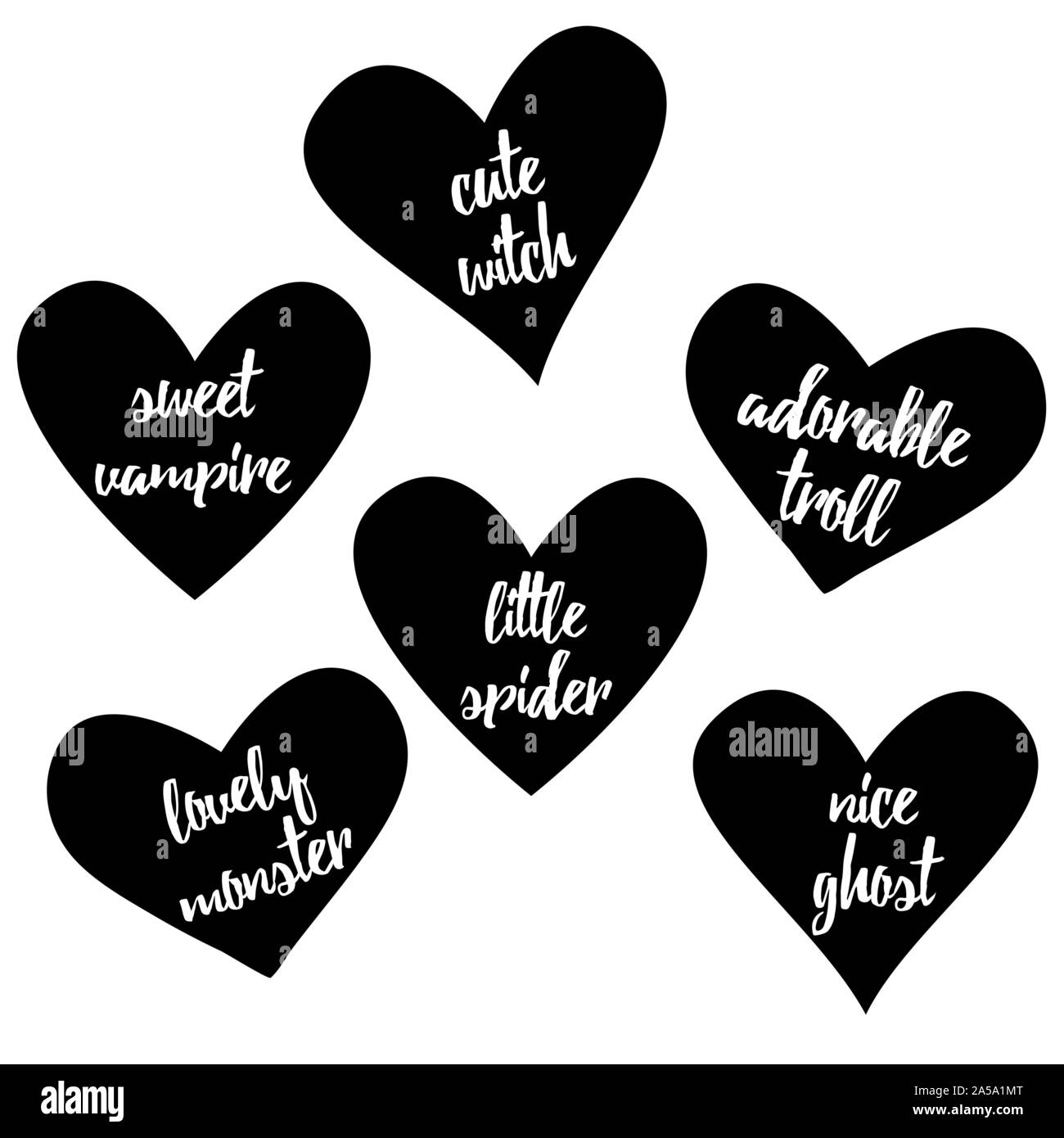 Halloween autumn decoration with hearts in vector Stock Vector Image ...