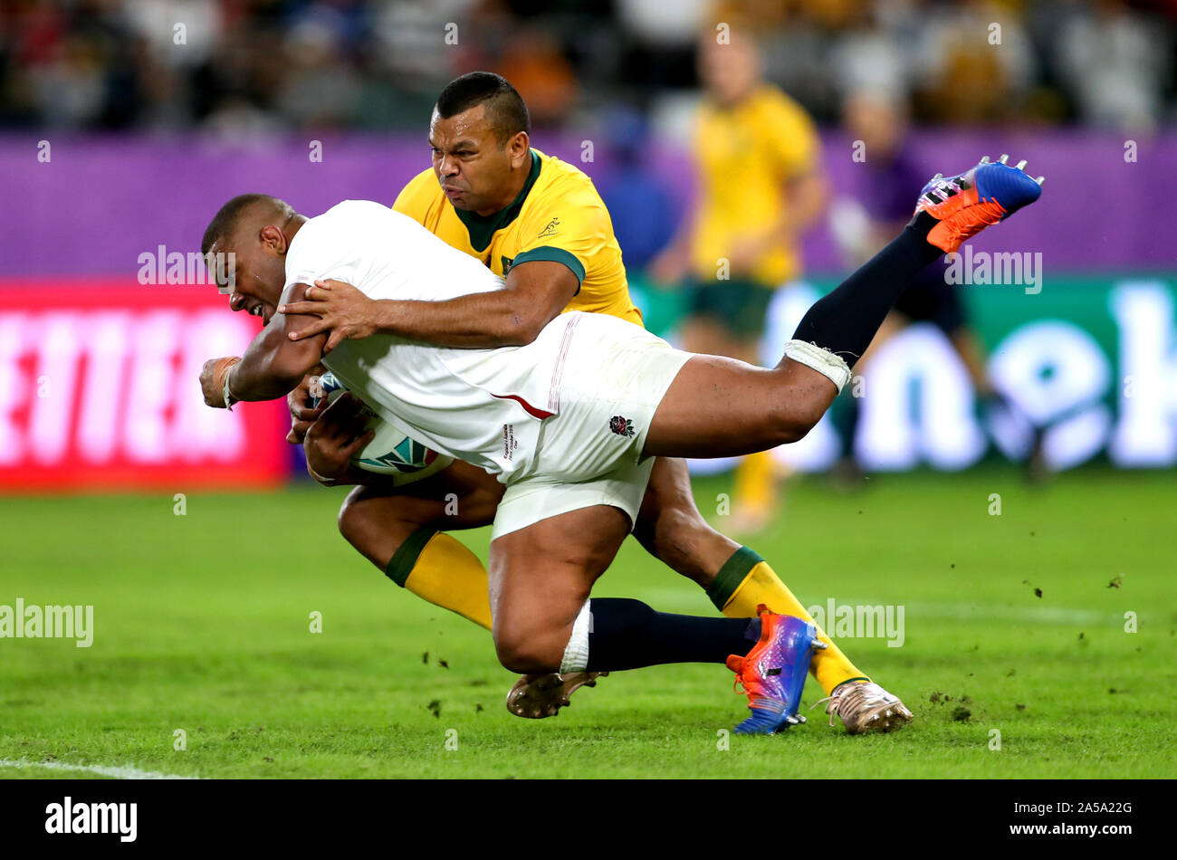 England's Kyle Sinckler (bottom) scores his sides third try during the ...