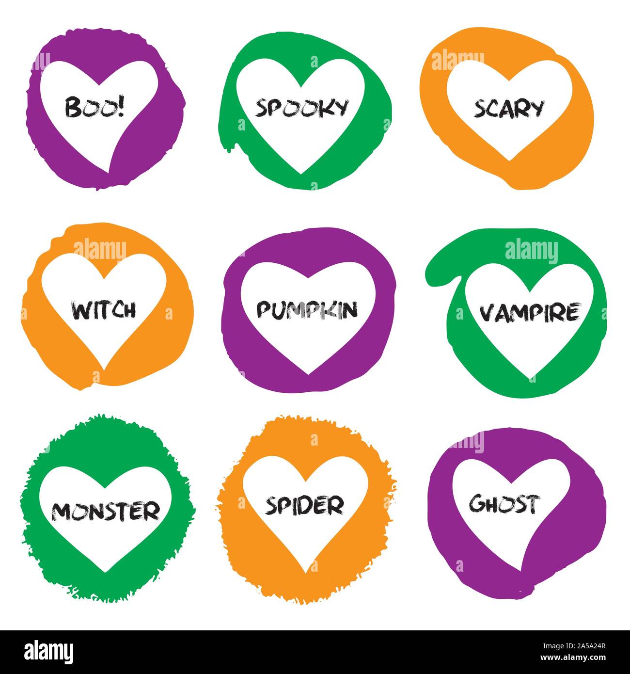 Halloween autumn decoration with hearts in vector Stock Vector Image ...