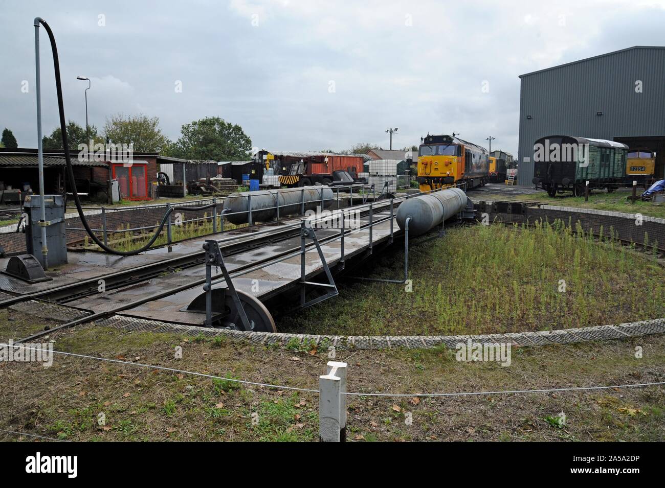 The locomotive turntable at Kidderminster depot, Severn Valley Railway ...
