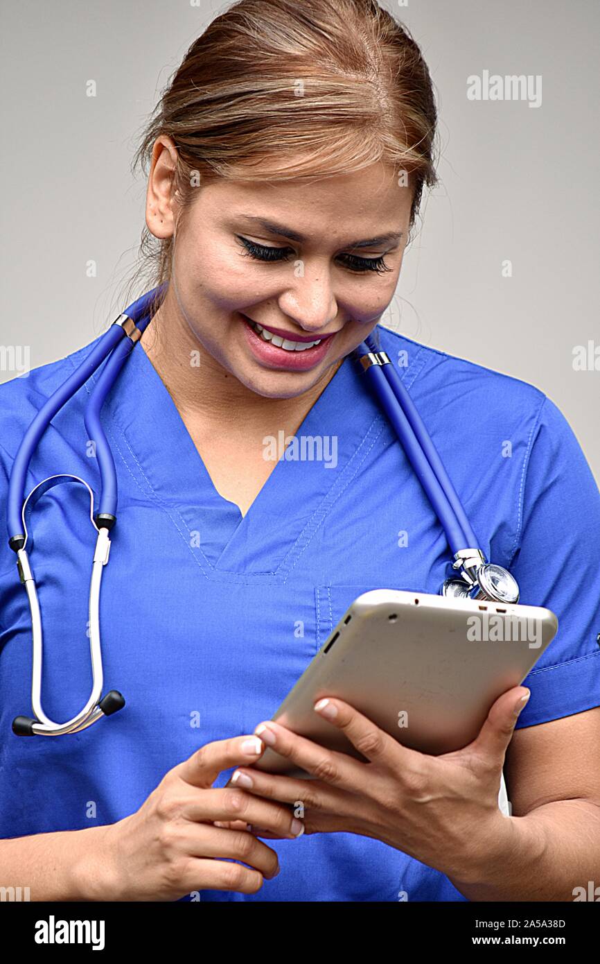 Happy female nurse hi-res stock photography and images - Alamy