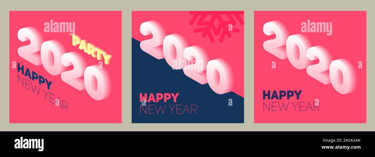 New year in flat style. 3d vector isometric illustration. Happy new ...