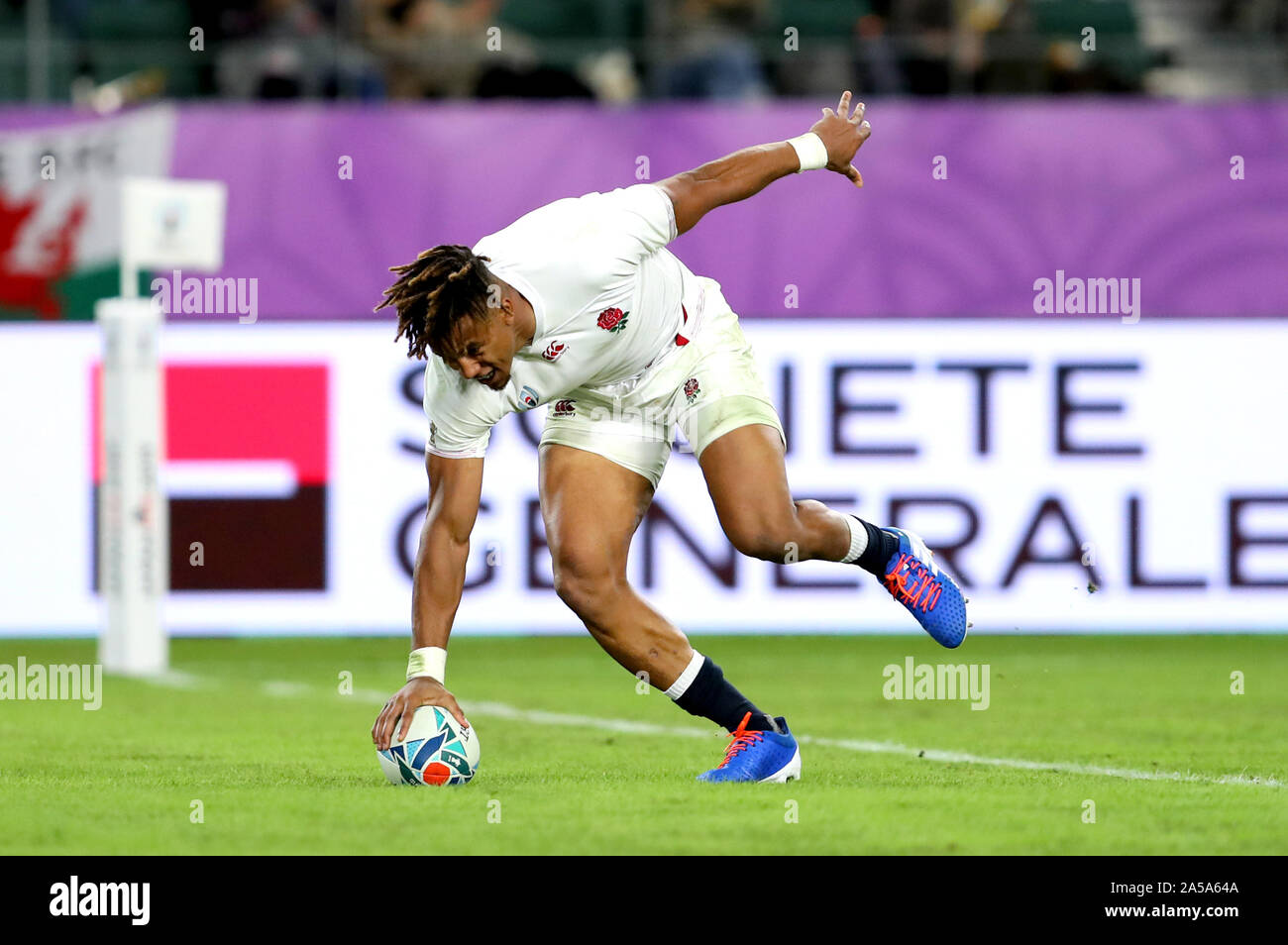 England's Anthony Watson scores his sides fourth try during the 2019 ...