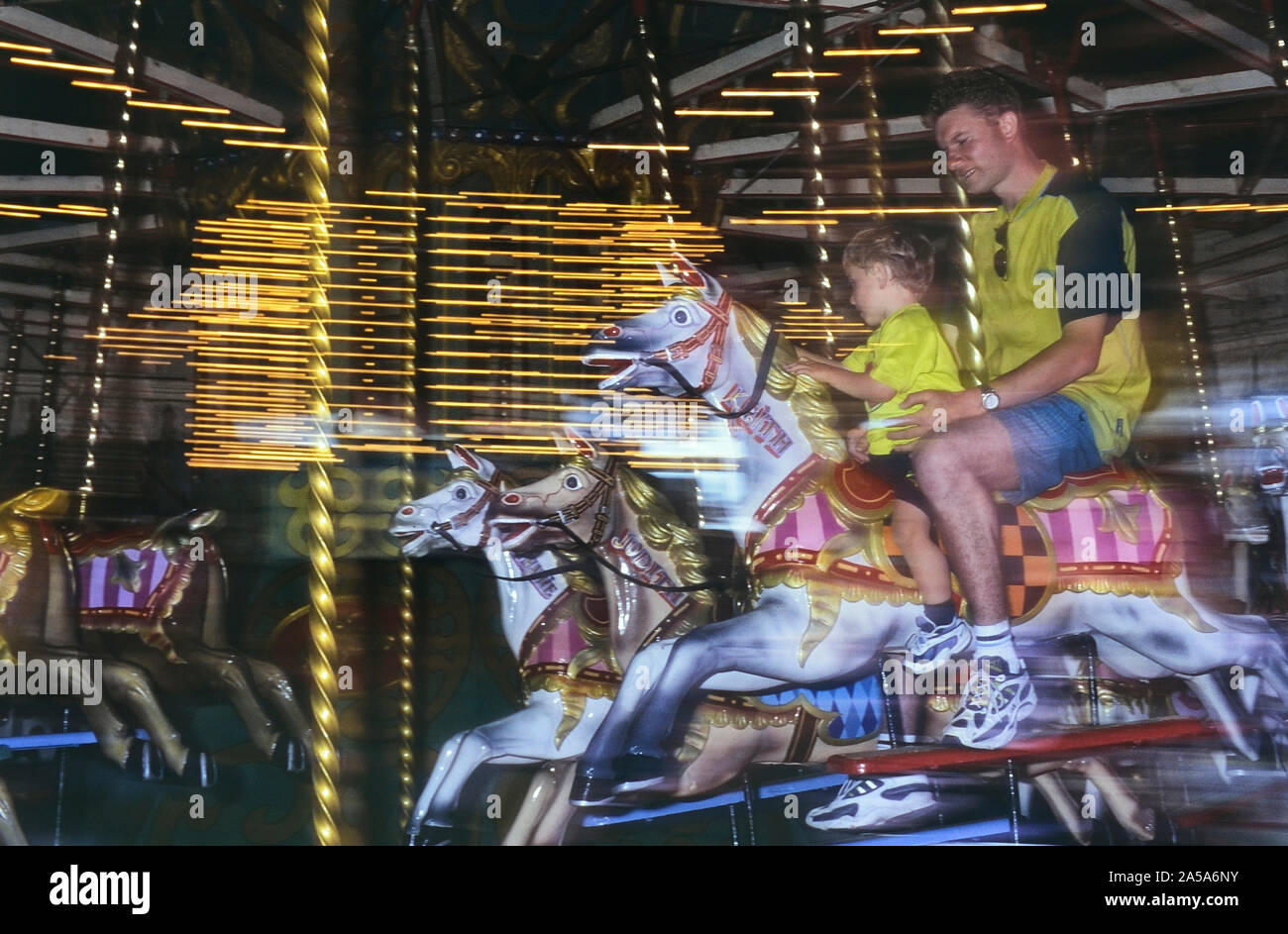 Taditional horse carousel or Gallopers, Blackpool Pleasure Beach ...