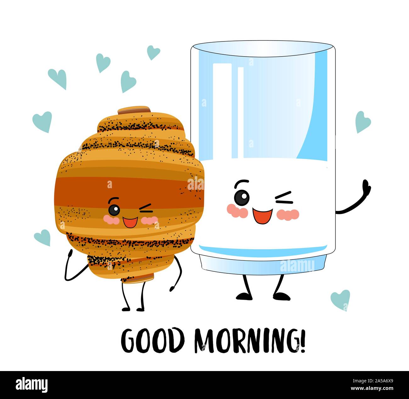 Good Morning Breakfast Animated Premium Vector | Breakfast Isolated