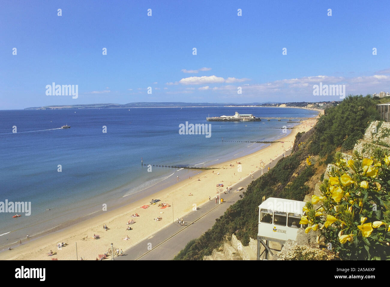 East Cliff Lift and Bournemouth pier, Dorset, England, UK Stock Photo ...