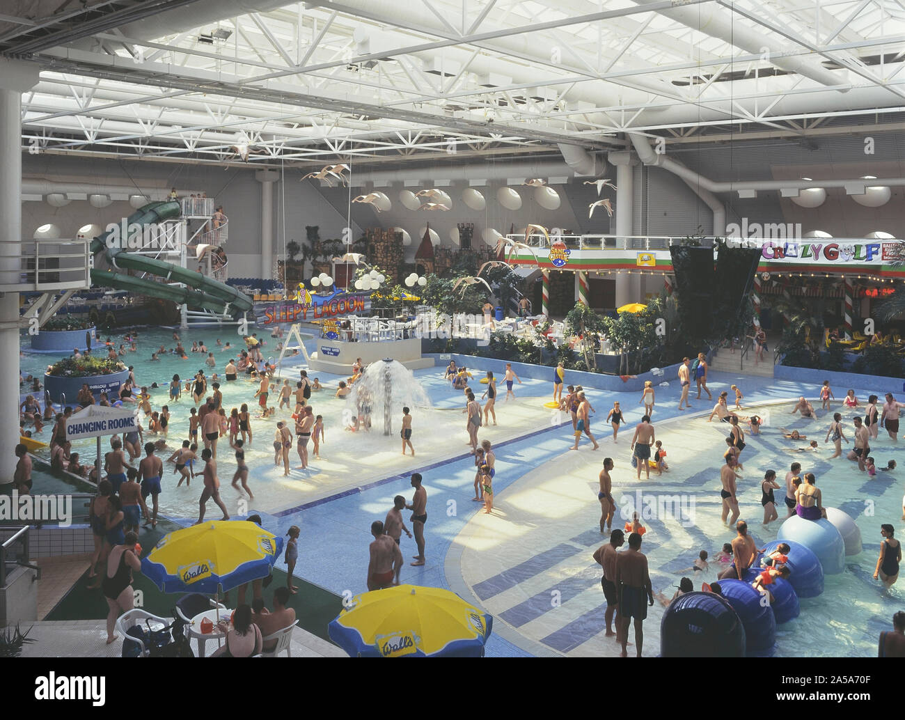 Sandcastle Waterpark, Blackpool, Lancashire, England, UK. Circa 1990's ...
