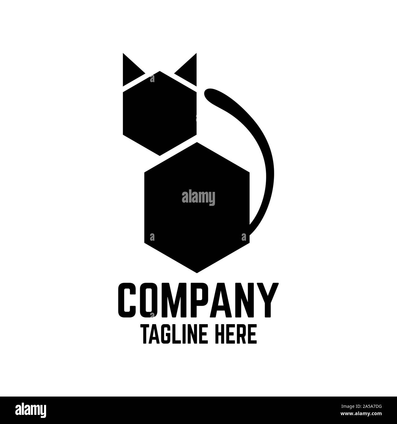 Modern is a simple logo of a black cat. Vector illustration Stock ...