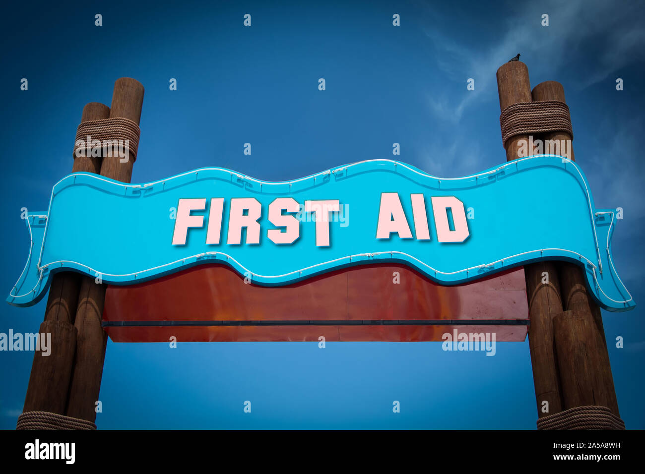 Street Sign the Direction Way to First Aid Stock Photo - Alamy