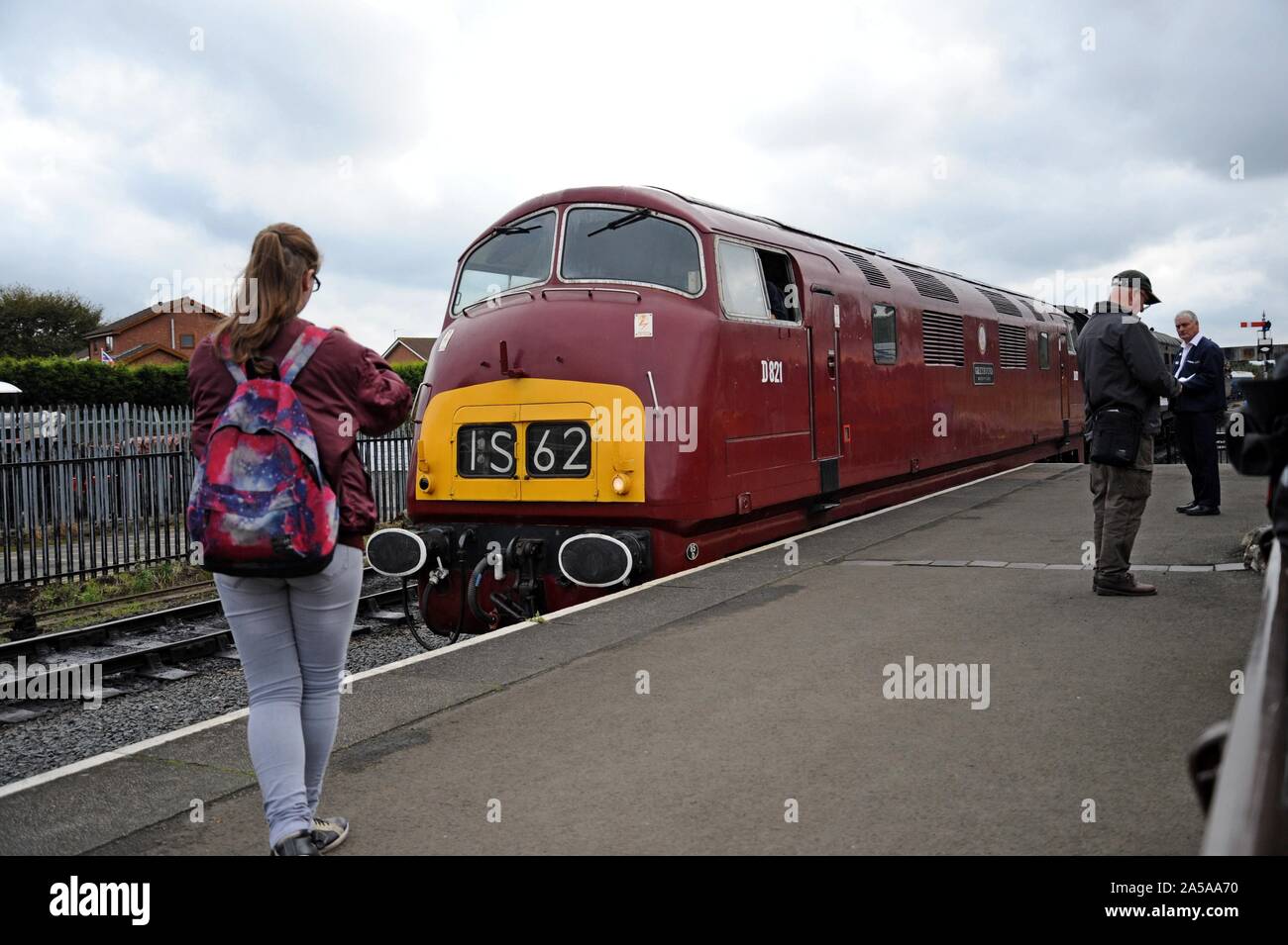 Rail enthusiasts photograph ex British Rail Warship class diesel ...