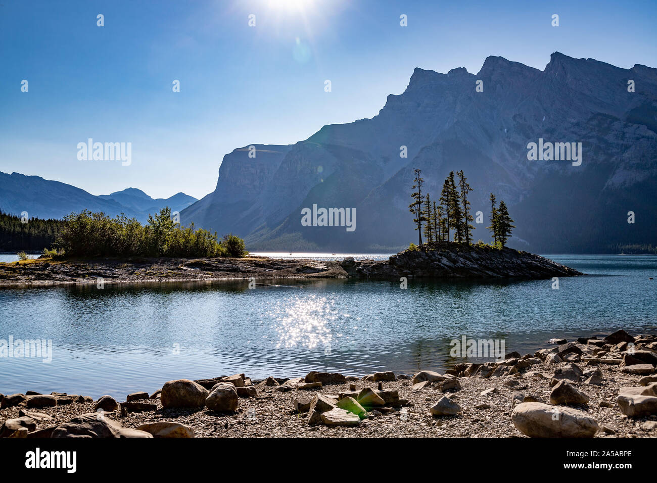 Two jack lake Banff rockies Stock Photo - Alamy