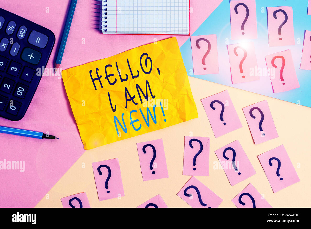 Writing note showing Hello I Am New. Business concept for introducing ...