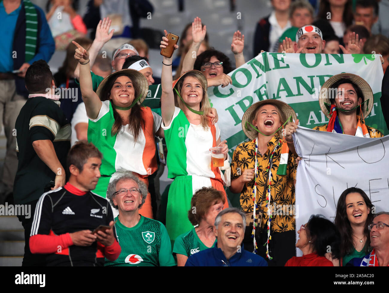 Ireland fans during the 2019 Rugby World Cup Quarter Final match at ...