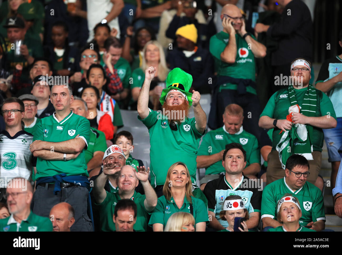 Ireland fans during the 2019 Rugby World Cup Quarter Final match at ...