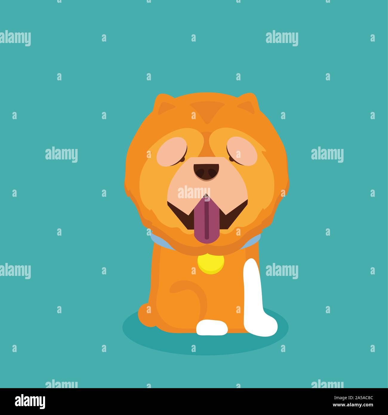 Dog chow chow cartoon vector illustration Stock Vector Image & Art - Alamy