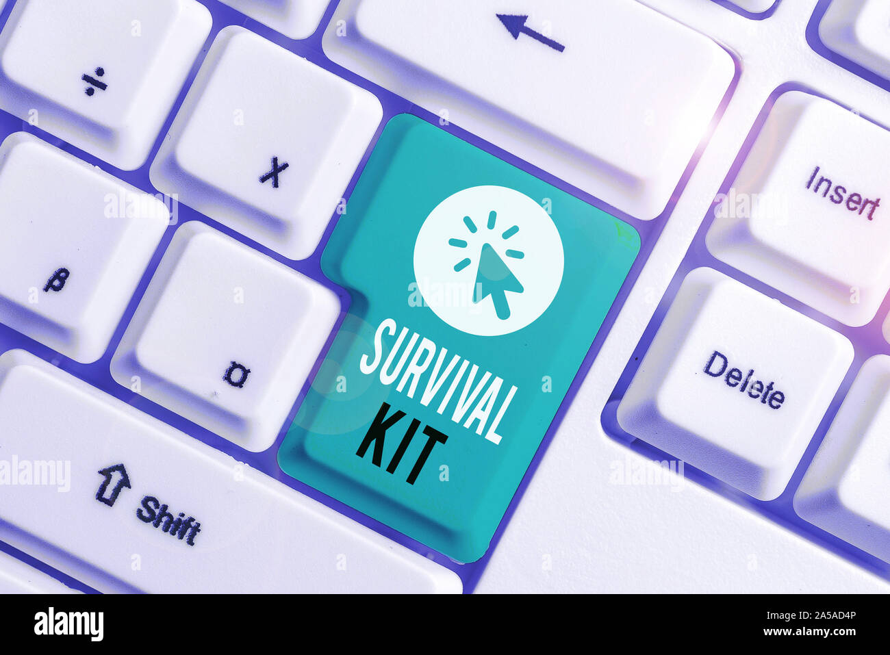 Writing note showing Survival Kit. Business concept for Emergency ...