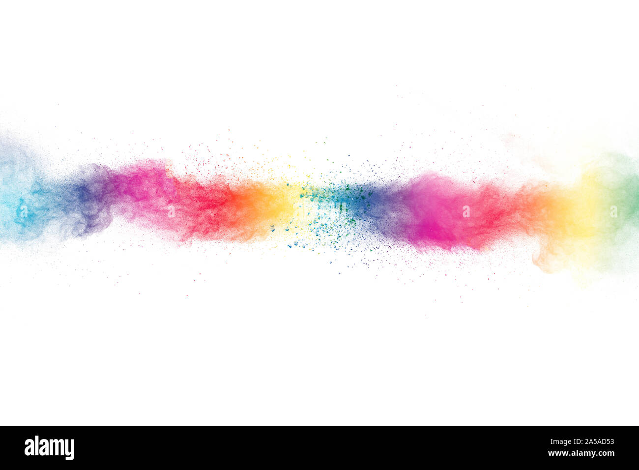 Colorful powder explosion on white background.Pastel color dust ...