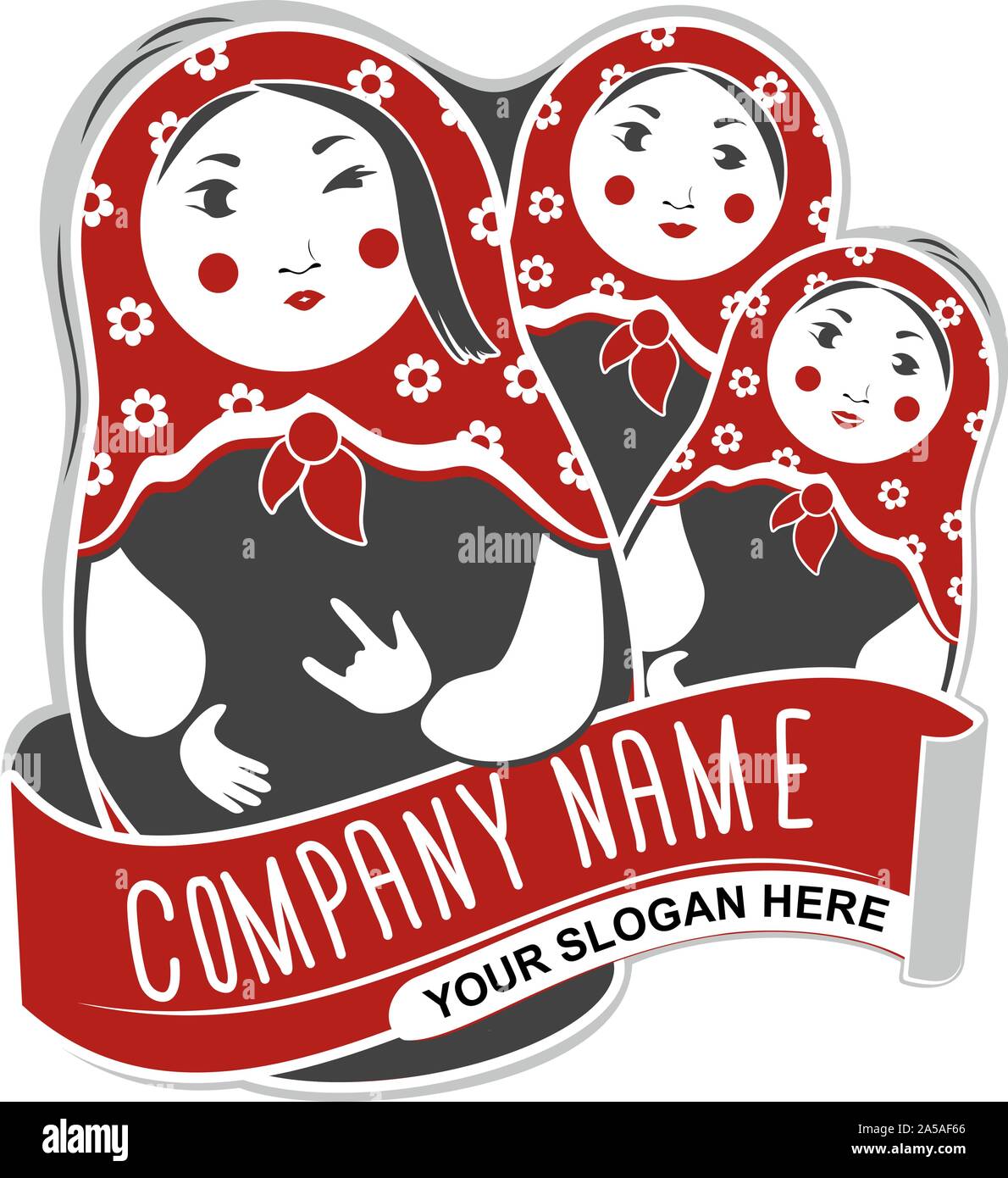 Logo russian nesting doll matryoshka. Vetor Illustration Stock Vector ...