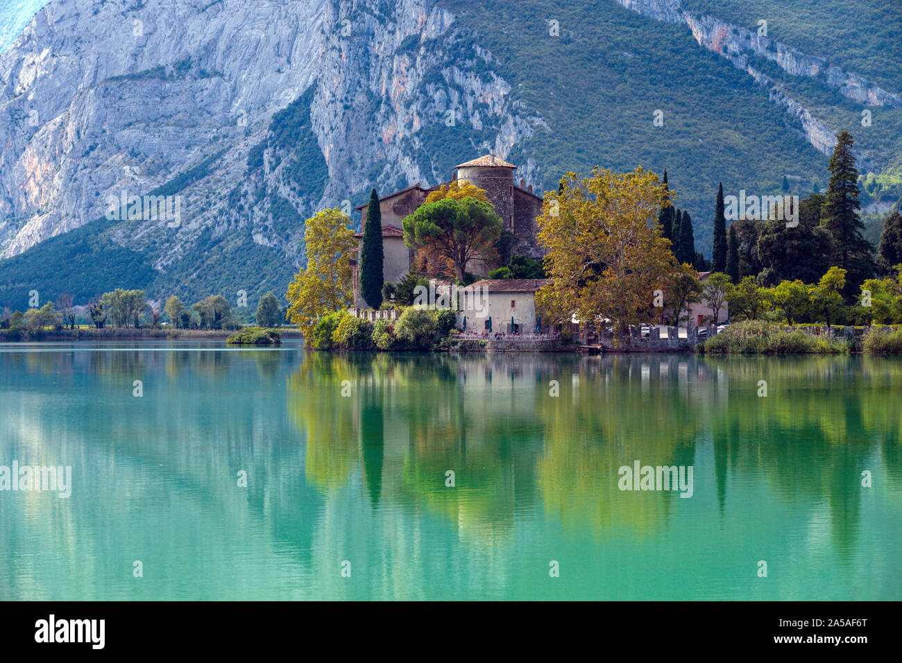 Lake Toblino and the famous Toblino castle - Trentino Alto Adige, Italy ...