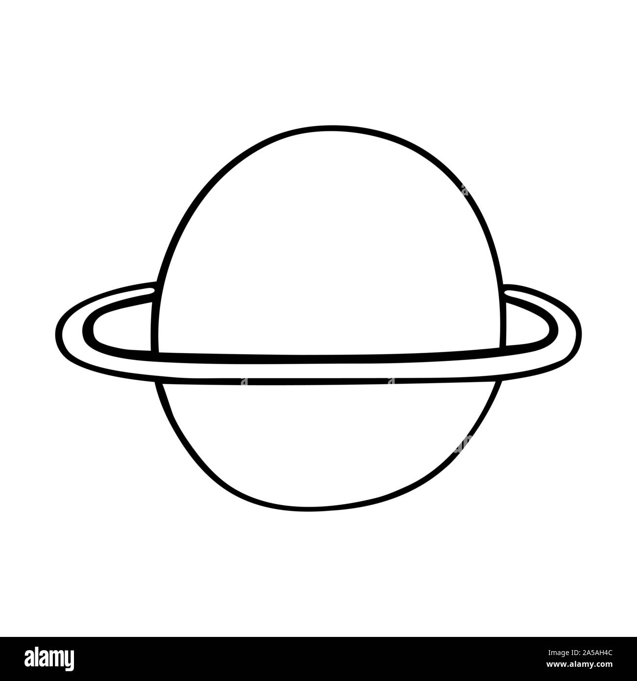 Simple black and white saturn vector illustration Stock Vector Image ...