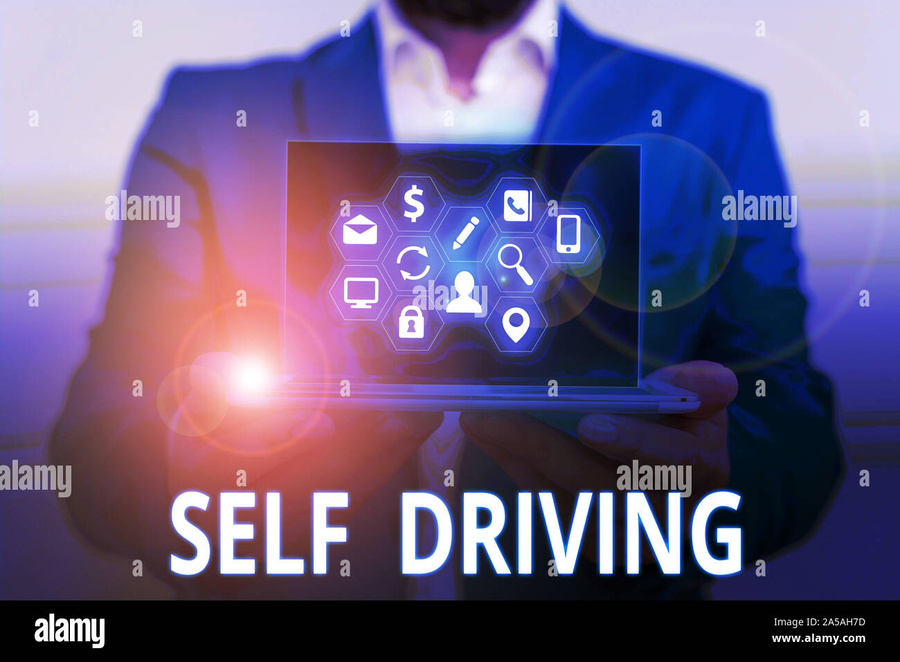 Conceptual hand writing showing Self Driving. Concept meaning ...