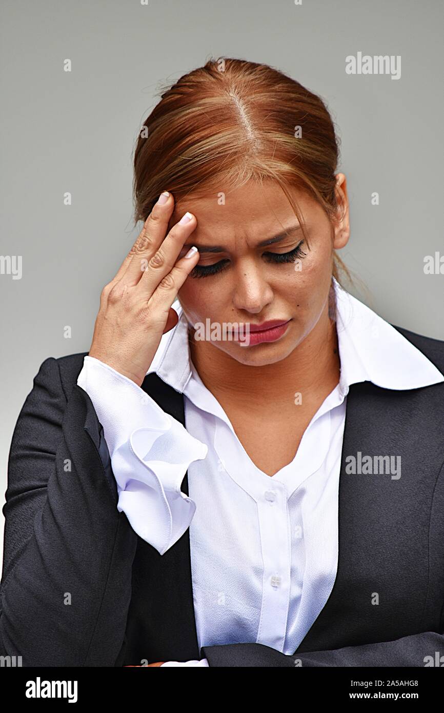 Business Woman And Worry Stock Photo - Alamy