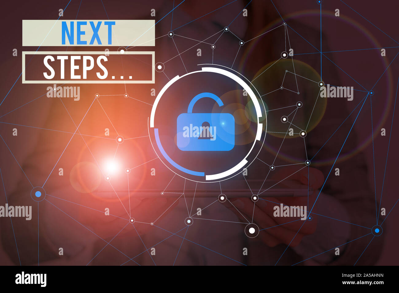 Writing note showing Next Steps . Business concept for numper of ...