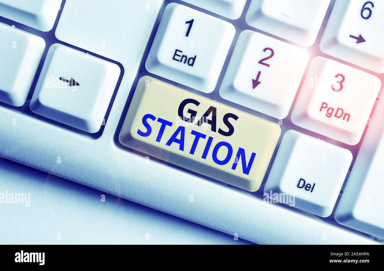 Text sign showing Gas Station. Business photo showcasing for servicing ...