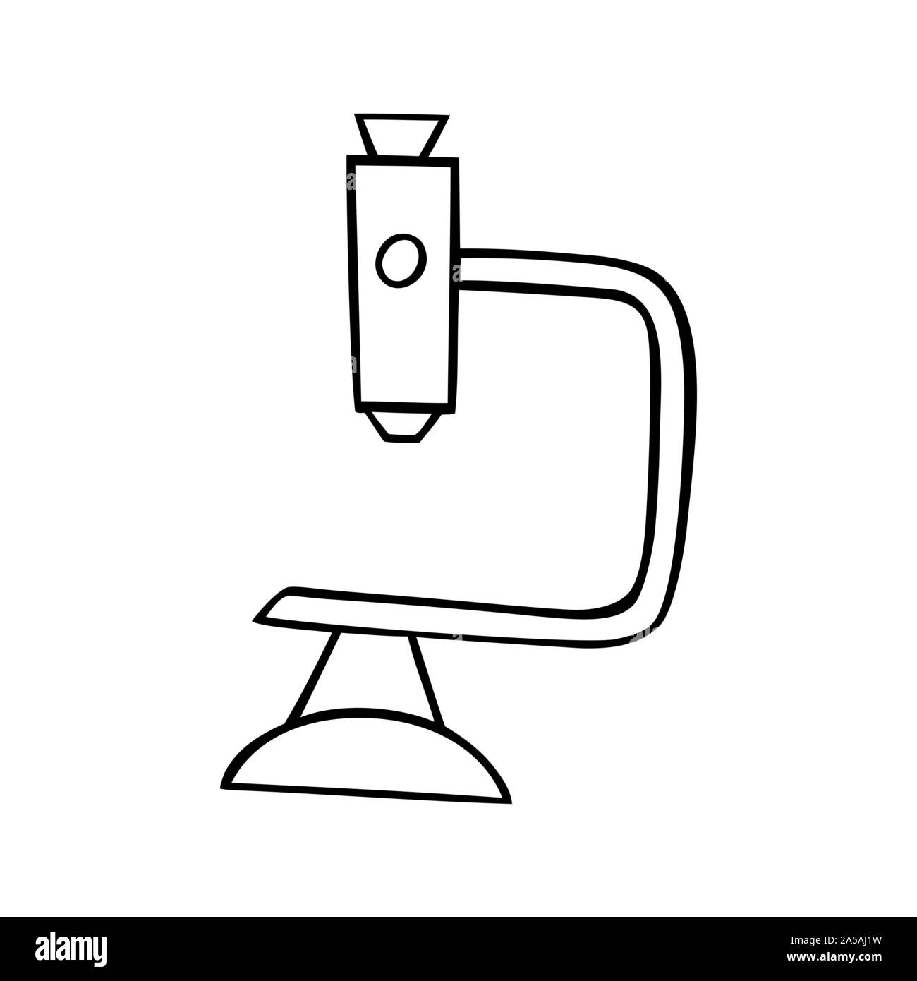 Black and white vector illustration of microscope Stock Vector Image ...