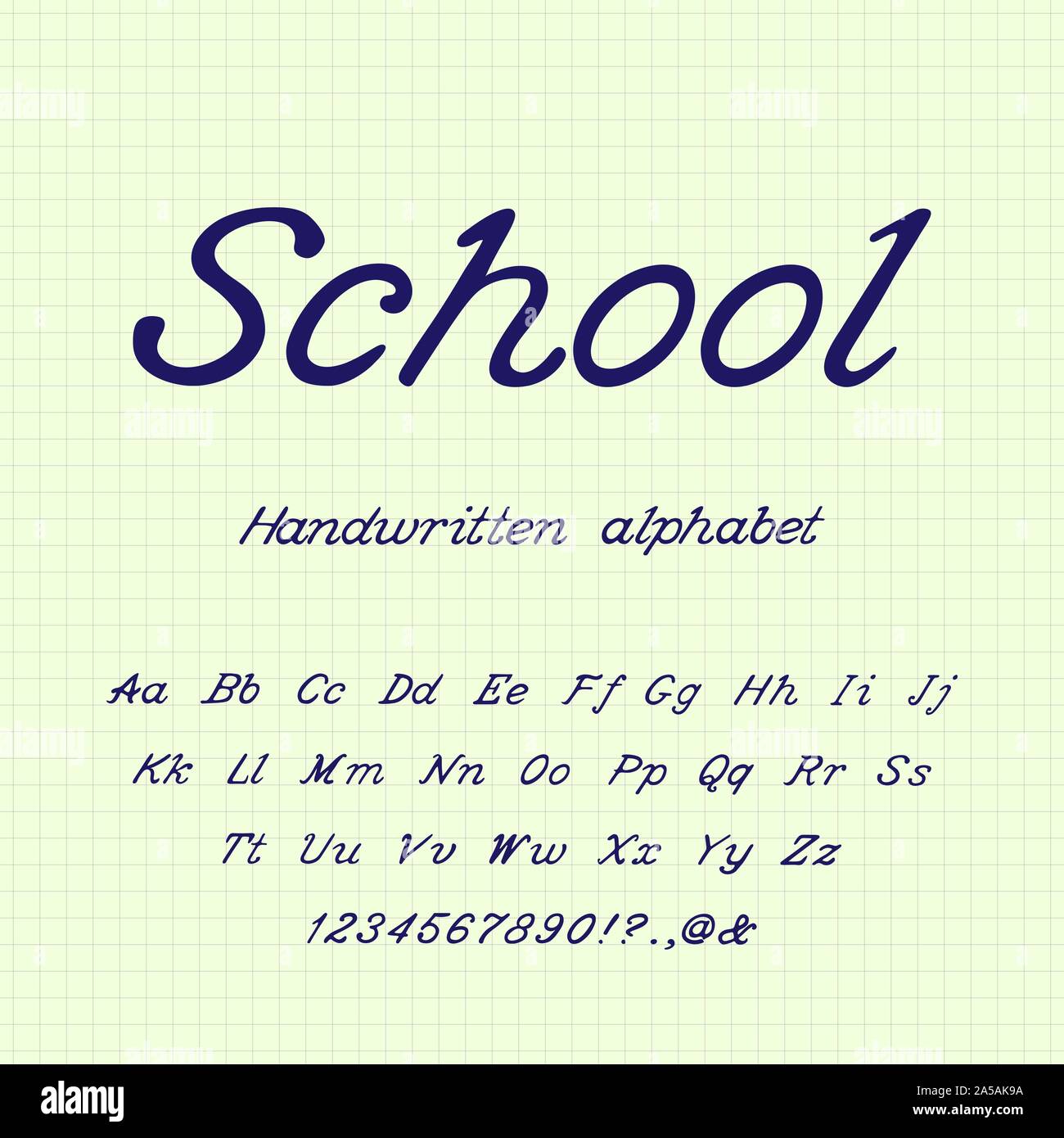 Cursive alphabet school Stock Vector Images - Alamy