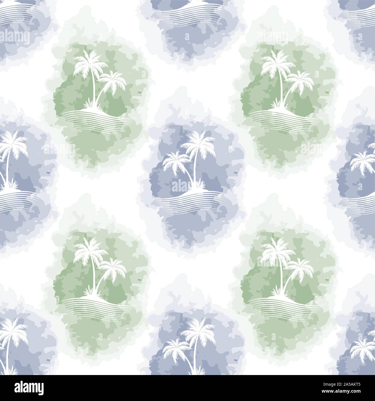Exotic Floral Seamless Pattern, Tropical Palms Trees Silhouettes on ...