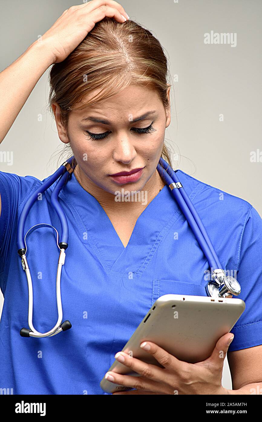 Worried female nurse hi-res stock photography and images - Alamy