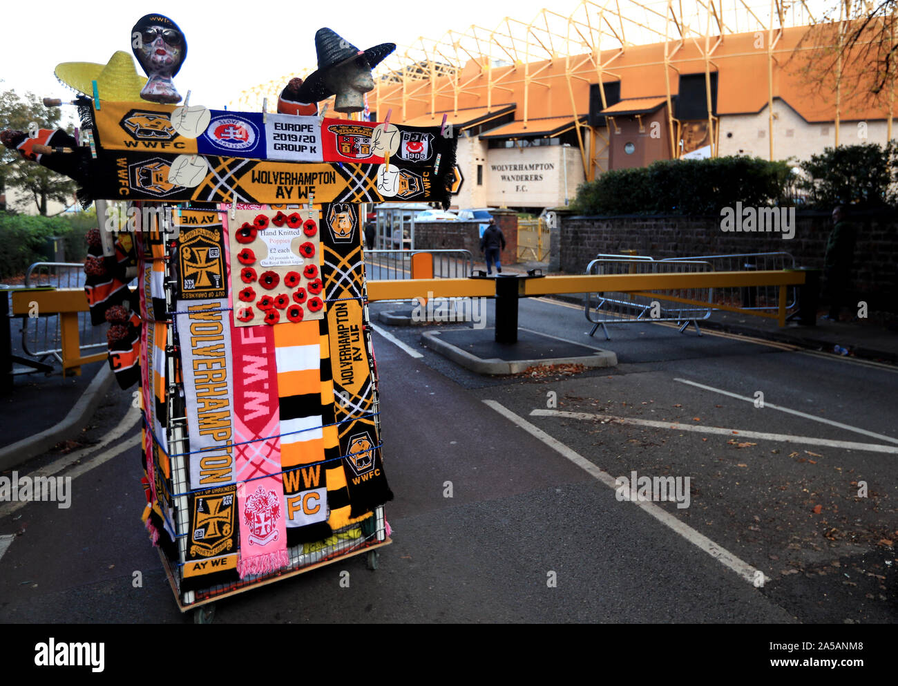 Wolverhampton Wanderers merchandise being sold outside the ground ahead ...