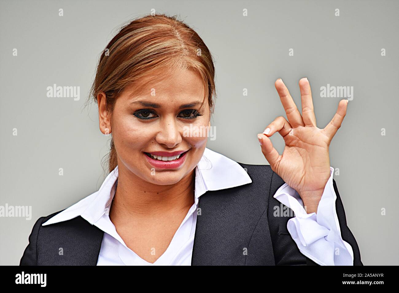 Ok Attractive Person Wearing Suit Stock Photo - Alamy