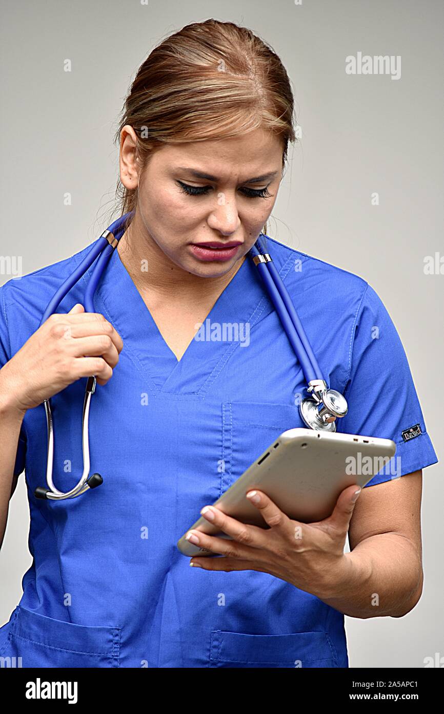 Serious Female Nurse Stock Photo - Alamy