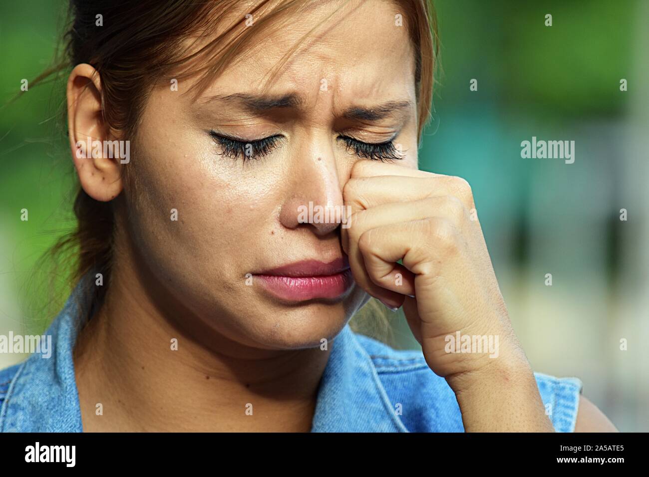 Tearful Attractive Female Woman Stock Photo - Alamy