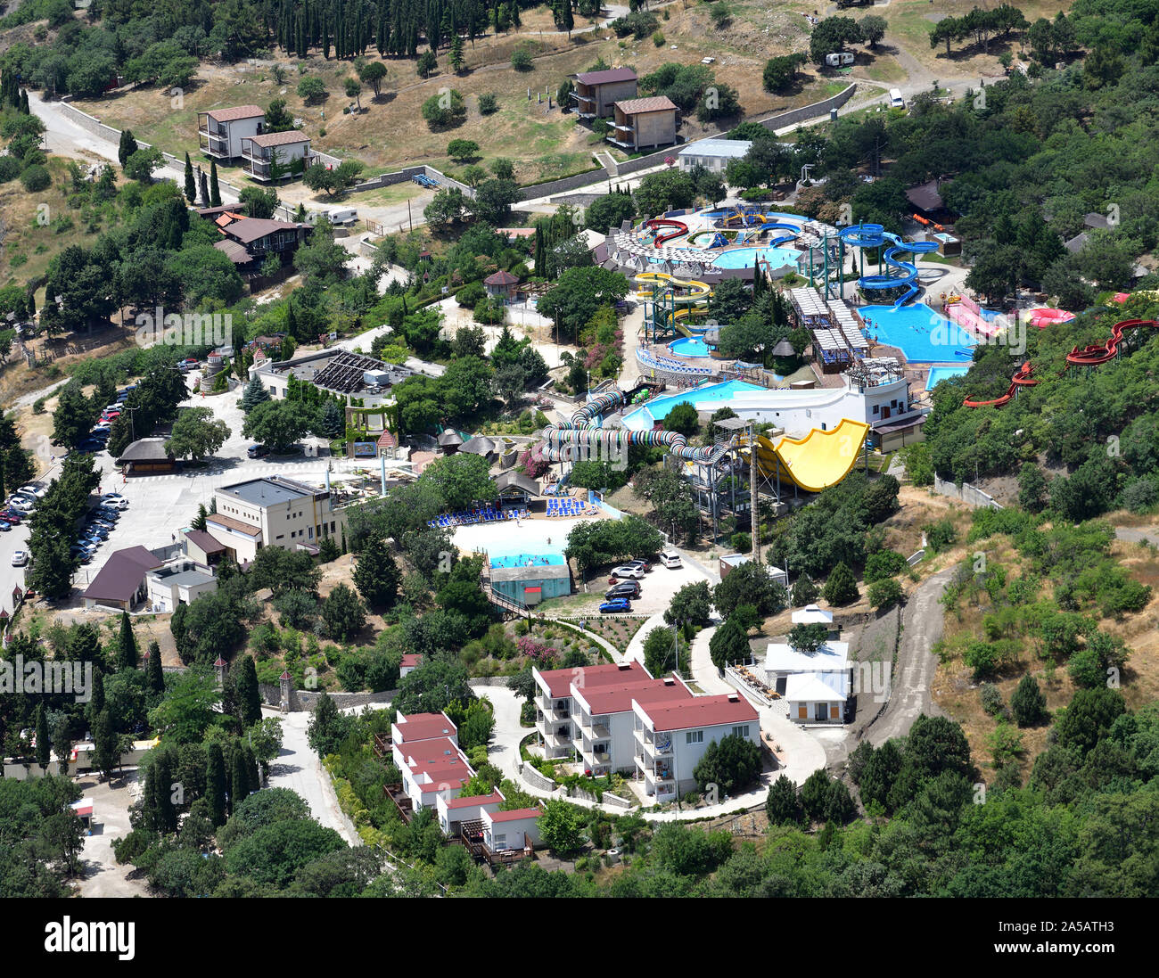 View of the Simeiz town from the air, Crimea Stock Photo - Alamy