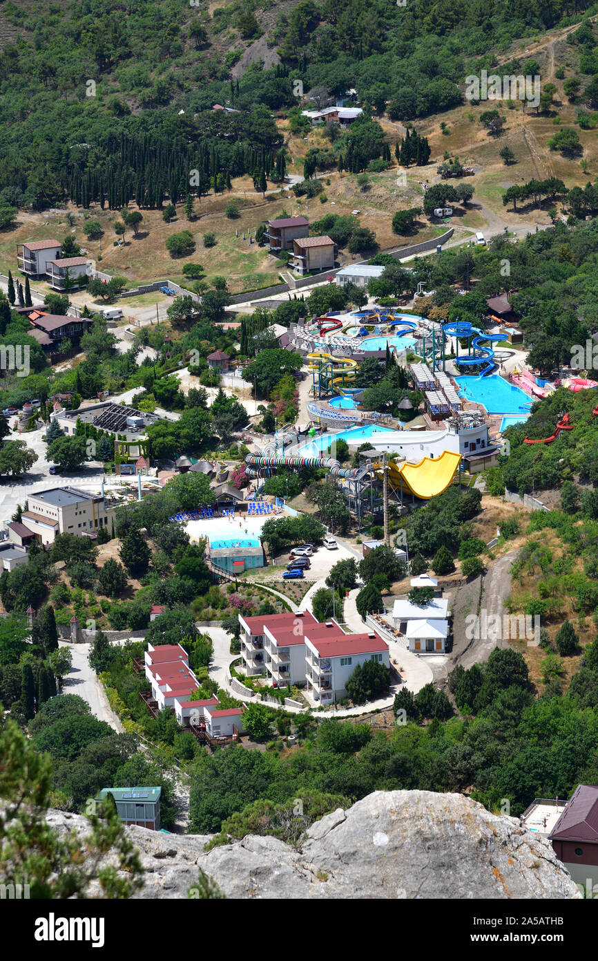 View of the Simeiz town from the air, Crimea Stock Photo - Alamy