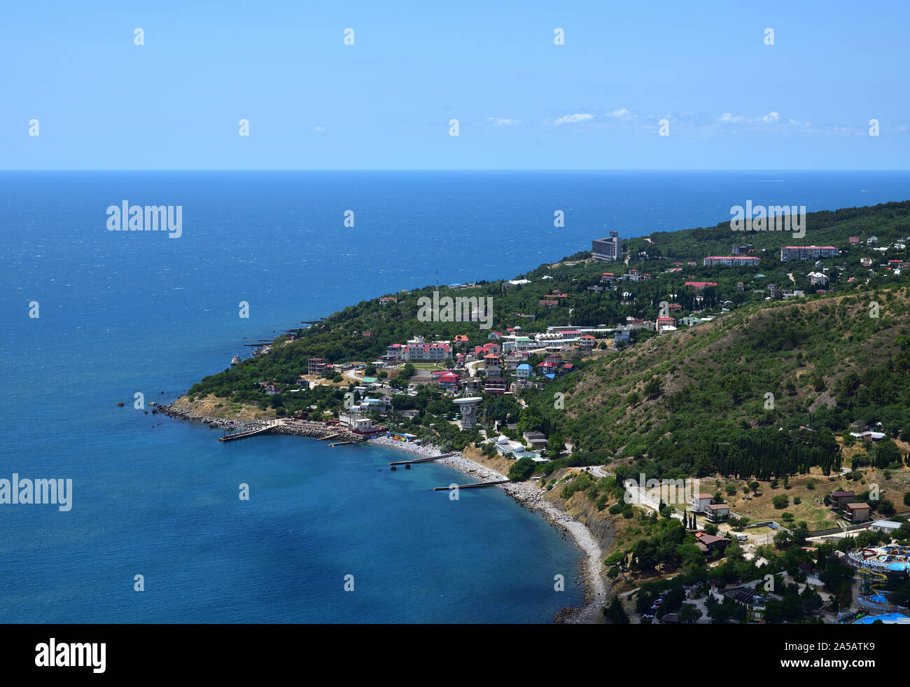 View of the Simeiz town from Koshka Mount in Crimea Stock Photo - Alamy
