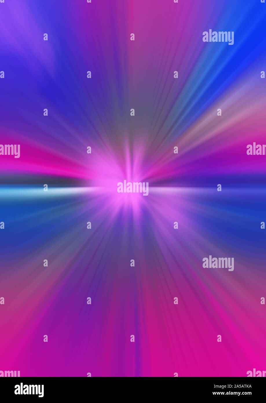 Abstract image of night traffic in the city in magenta neon colors ...