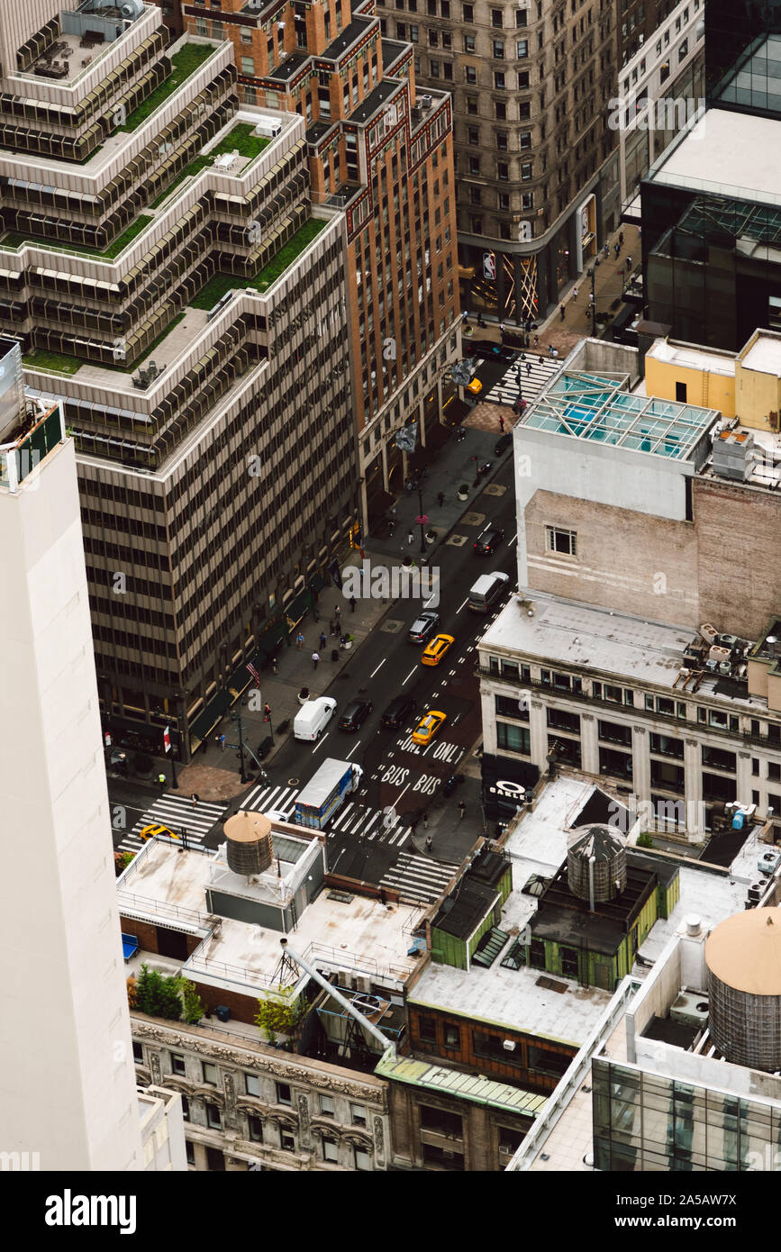 View of the New York streets from the top of the Rocks Stock Photo - Alamy