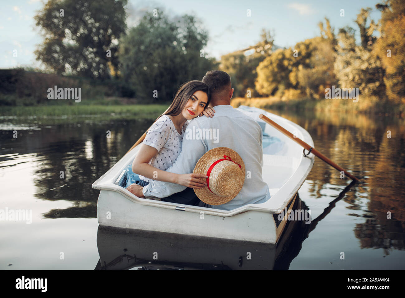 Couple romantic boat hi-res stock photography and images - Alamy