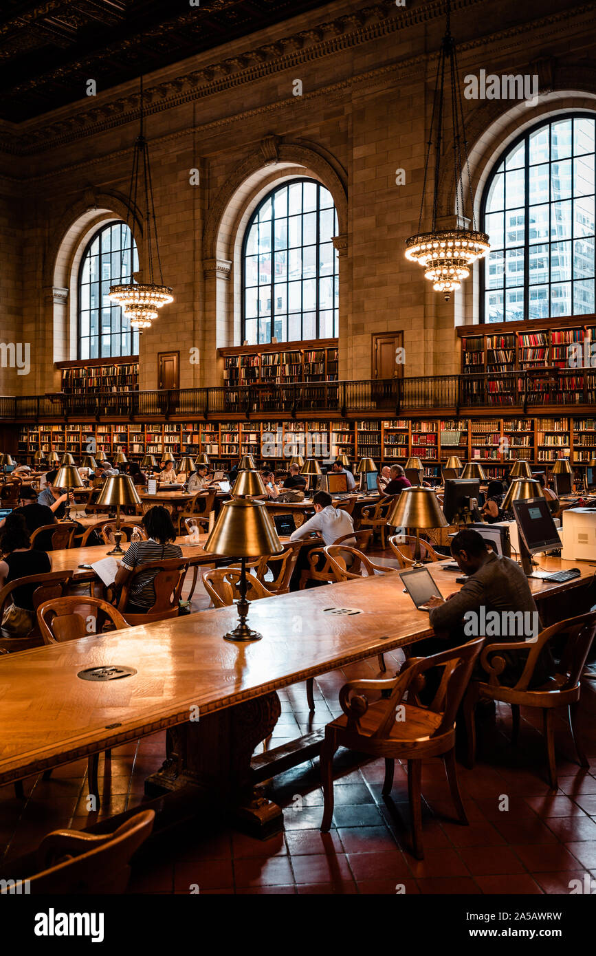 NEW YORK AUGUST 16 2019: New York Library reading room Stock Photo - Alamy
