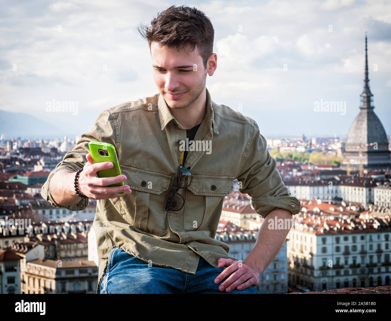 Italian man taking selfie hi-res stock photography and images - Alamy